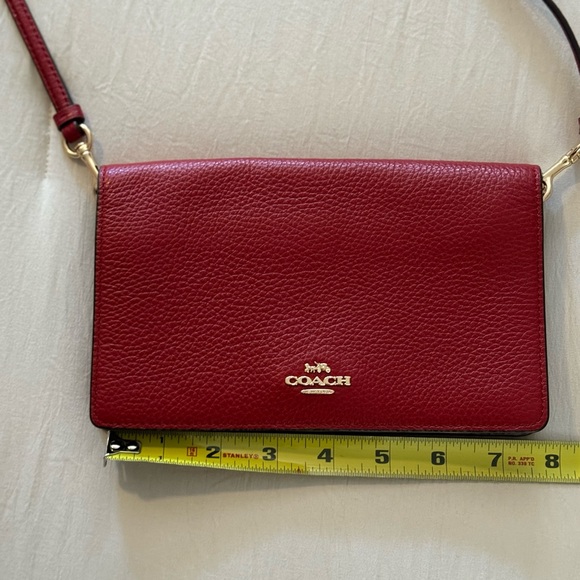 Coach | Bags | Coach Red Crossbody Purse With Builtin Card Holder ...